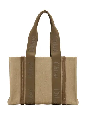 Chloé Chloe Woody Medium Tote Bag Dark Nut