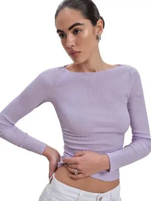 REFORMATION Wiley Knit Top Lavender