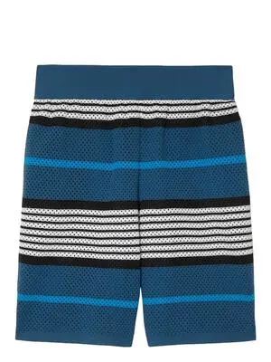Burberry Knit Striped Shorts - Rich Navy