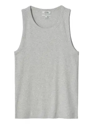 Cos COS Slim Ribbed Tank Top Grey