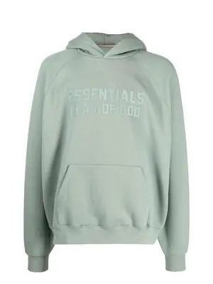 Fear Of God Essentials Logo-print Hoodie - Green