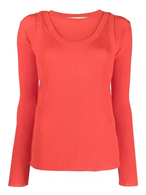Marni Layered-effect Ribbed Knit Jumper - Red