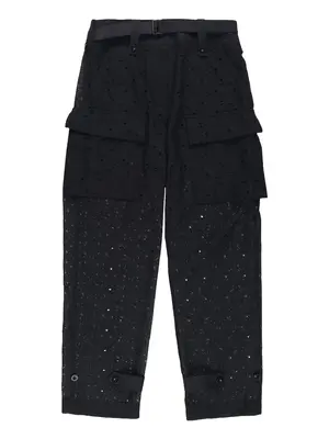 Sacai Logo-embroidery Trousers - Black