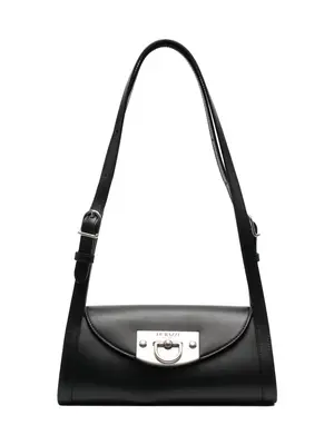 DURAZZI MILANO Flip-lock Leather Shoulder Bag - Black