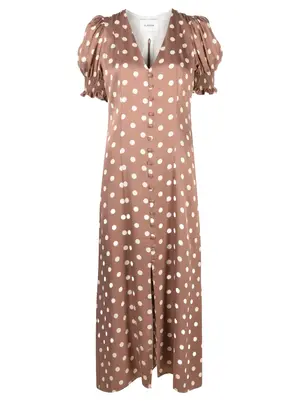Sleeper Polka-dot Dress - Brown