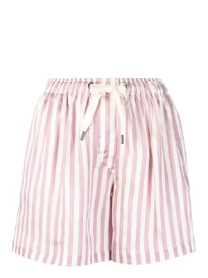 Brunello Cucinelli Striped Mini Shorts - Pink
