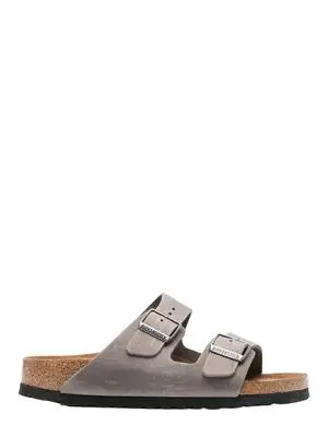 BIRKENSTOCK Arizona Double-buckle Slides - Grey