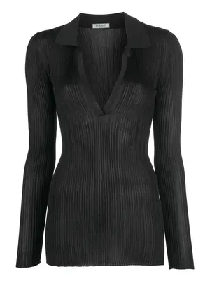 DURAZZI MILANO V-neck Knit Top - Black