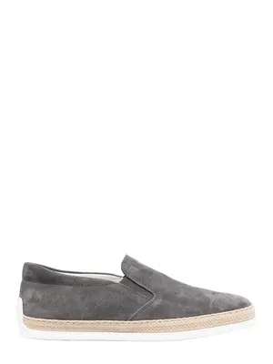 TOD'S Suede Slip-on Loafers - Grey
