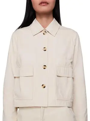 Whistles Marie Button-Front Jacket Stone