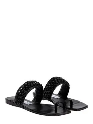 JIMMY CHOO Jimmy Choo Amoure Embellished Raffia Sandals