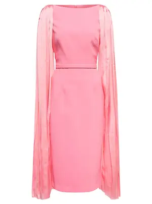 Safiyaa Essiah Crêpe And Satin Midi Dress - Pink