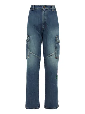 Alessandra Rich Sequin-embellished Flared Jeans - Blue