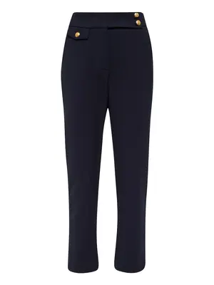Veronica Beard Renzo High-rise Cropped Pants - Blue