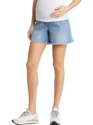 1822 Denim Over-the-bump Maternity Denim Shorts - Jocelyn