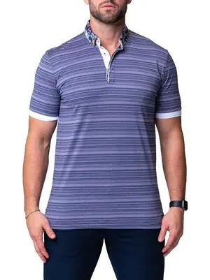 MACEOO Mozartbayu Short Sleeve Cotton Polo - Purple