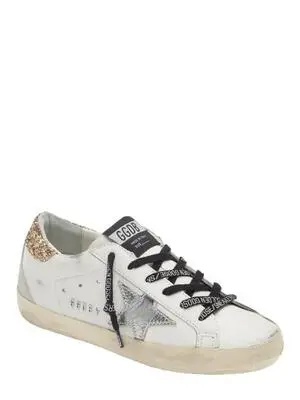 GOLDEN GOOSE Super-star Low-top Sneakers - White/ Silver/ Gold
