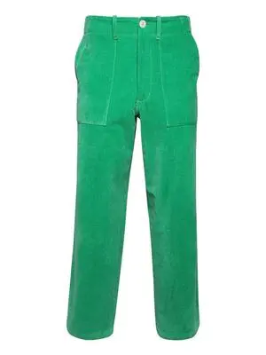 THE ELDER STATESMAN Cotton Velvet Work Pant - Jade Green