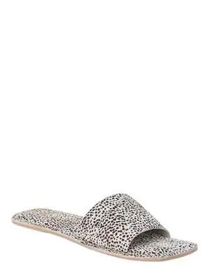 Matisse Bali Suede Slide Sandal - Black White Spot
