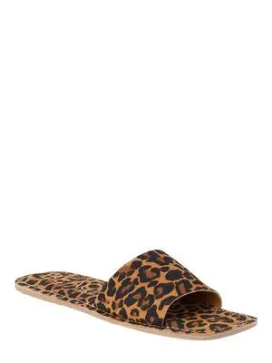Matisse Bali Suede Slide Sandal - Tan Leopard