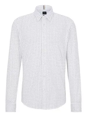 BOSS Patterned Shirt - White