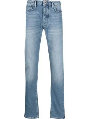 Emporio Armani Mid-rise Straight-leg Jeans - Blue