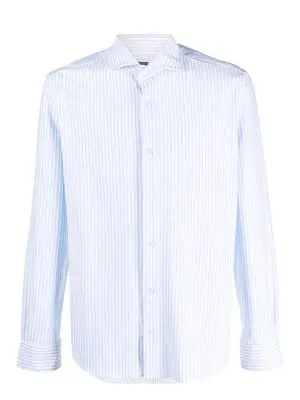 Fedeli Long-sleeve Buttoned Shirt - Blue