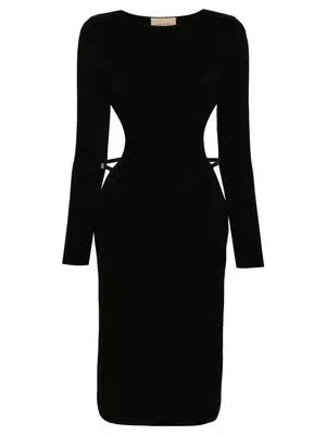 Gucci Crystal G Cut-out Dress - Black