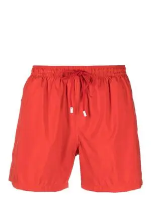 Fedeli Fedeli Logo Patch Swim Shorts Red