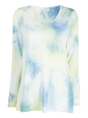 LE TRICOT PERUGIA Tie-dye Long-sleeve Top - Blue