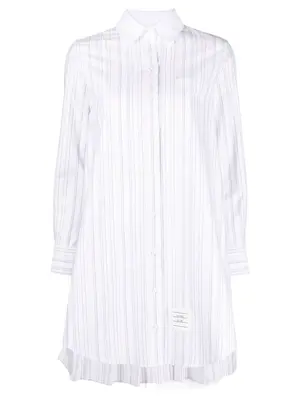 Thom Browne Striped Shirtdress - White
