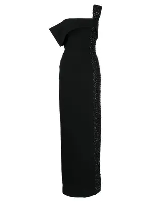 SAIID KOBEISY Bead-embellished Gown - Black