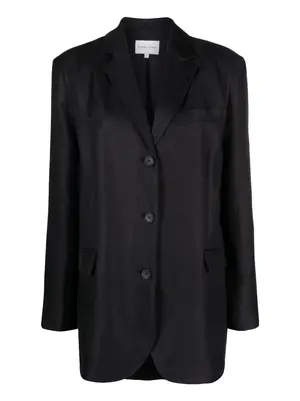 Loulou De Saison Sora Linen-blend Blazer - Black