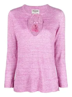 Zadig&Voltaire Amber Mélange-effect Knitted Top - Pink