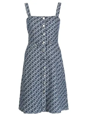 Stella McCartney Jacquard-logo Denim Dress - Blue