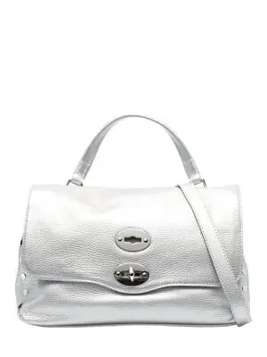 ZANELLATO Baby Postina Leather Cross Body Bag Silver