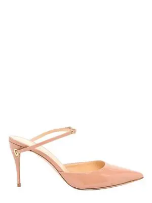 Jennifer Chamandi 85mm Giuseppe Patent Leather Mules - Neutrals