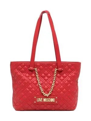 Moschino Chain-link Faux-leather Tote - Red