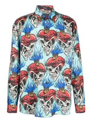 Philipp Plein Skull-print Shirt - Blue