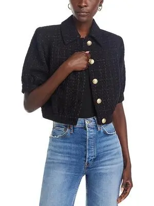 L'Agence Cove Tweed Jacket - Black