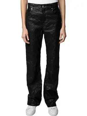 Zadig&Voltaire Evy Crinkled Leather Pants - Noir