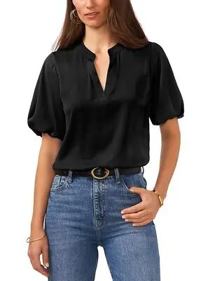 Vince Camuto Puff Sleeve Top - Rich Black