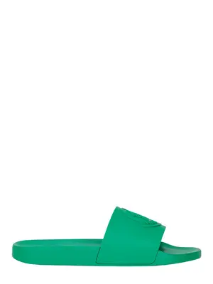 Moncler Moncler Basile Logo Rubber Slides Green