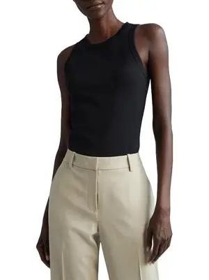 Lafayette 148 New York Racerback Tank Top - Black