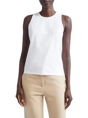 Lafayette 148 New York Racerback Tank Top - White