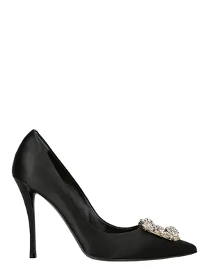 ROGER VIVIER Satin Flower Strass 100 Pumps