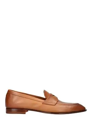 Santoni Leather Loafers - Beige