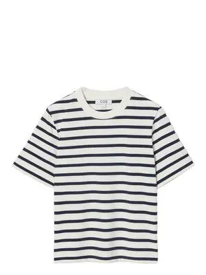 Cos Clean Cut Regular T-shirt - Navy/white