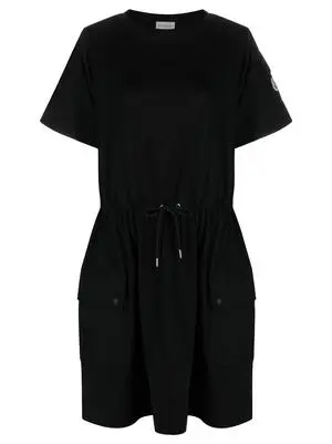 Moncler Drawstring-waist T-shirt Dress - Black