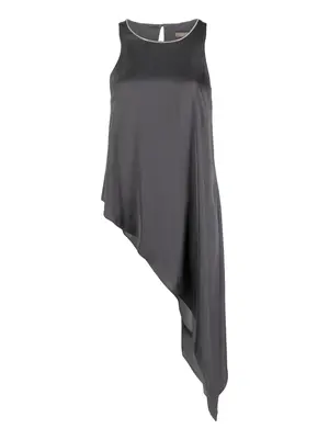 Peserico Asymmetric-hem Sleeveless Blouse - Grey